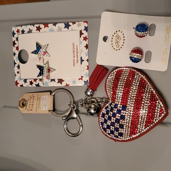 Crystal Avenue & Senza Nichel | Jewelry | Nwt 3 Rhinestonered White ...